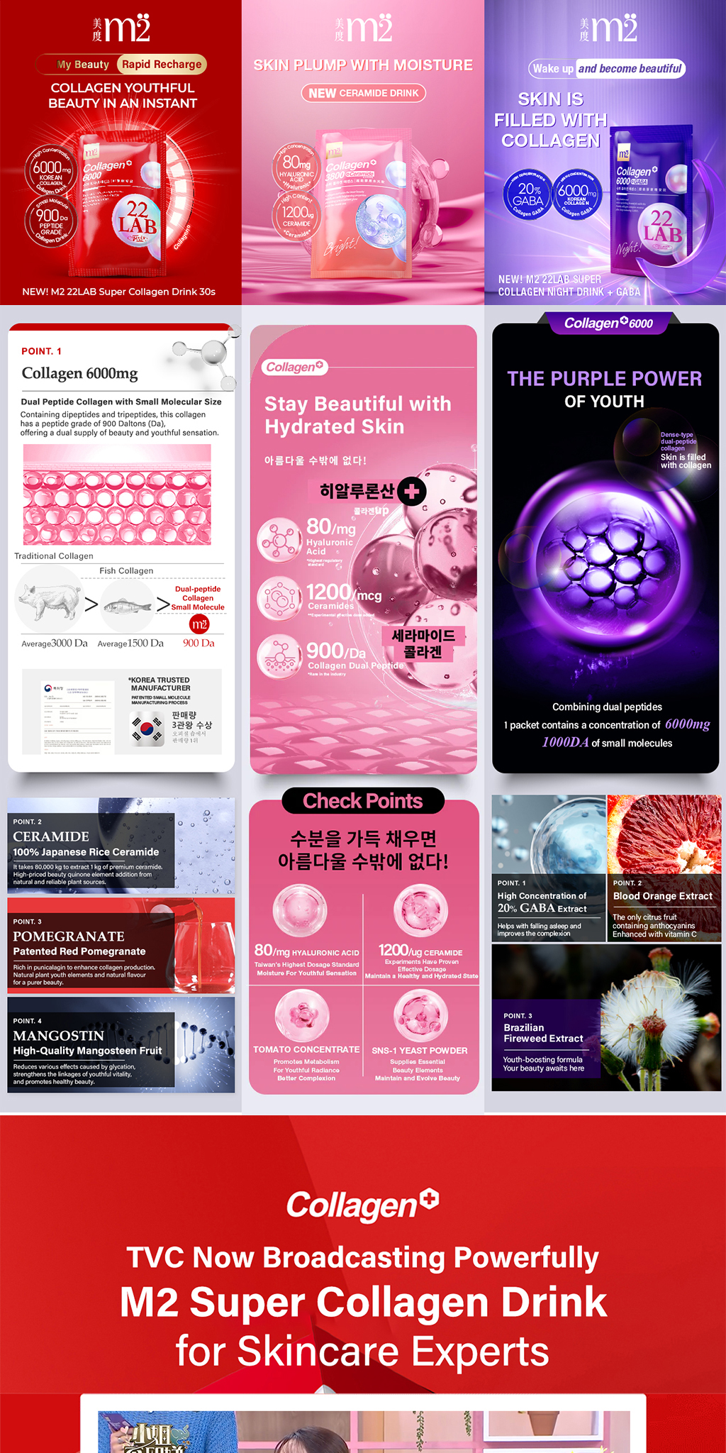 [Bundle Of 2] M2 22Lab Super Collagen 6000mg Drink 8s/ Drink+GABA 8s ...