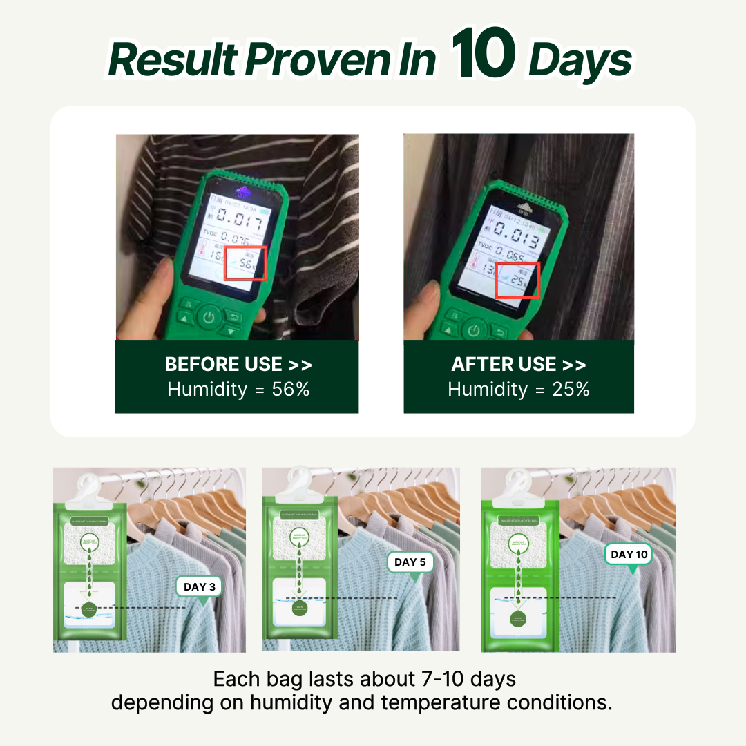 mixshop Hanging Dehumidifier Bag, Wardrobe Moisture Absorb [SG READY ...