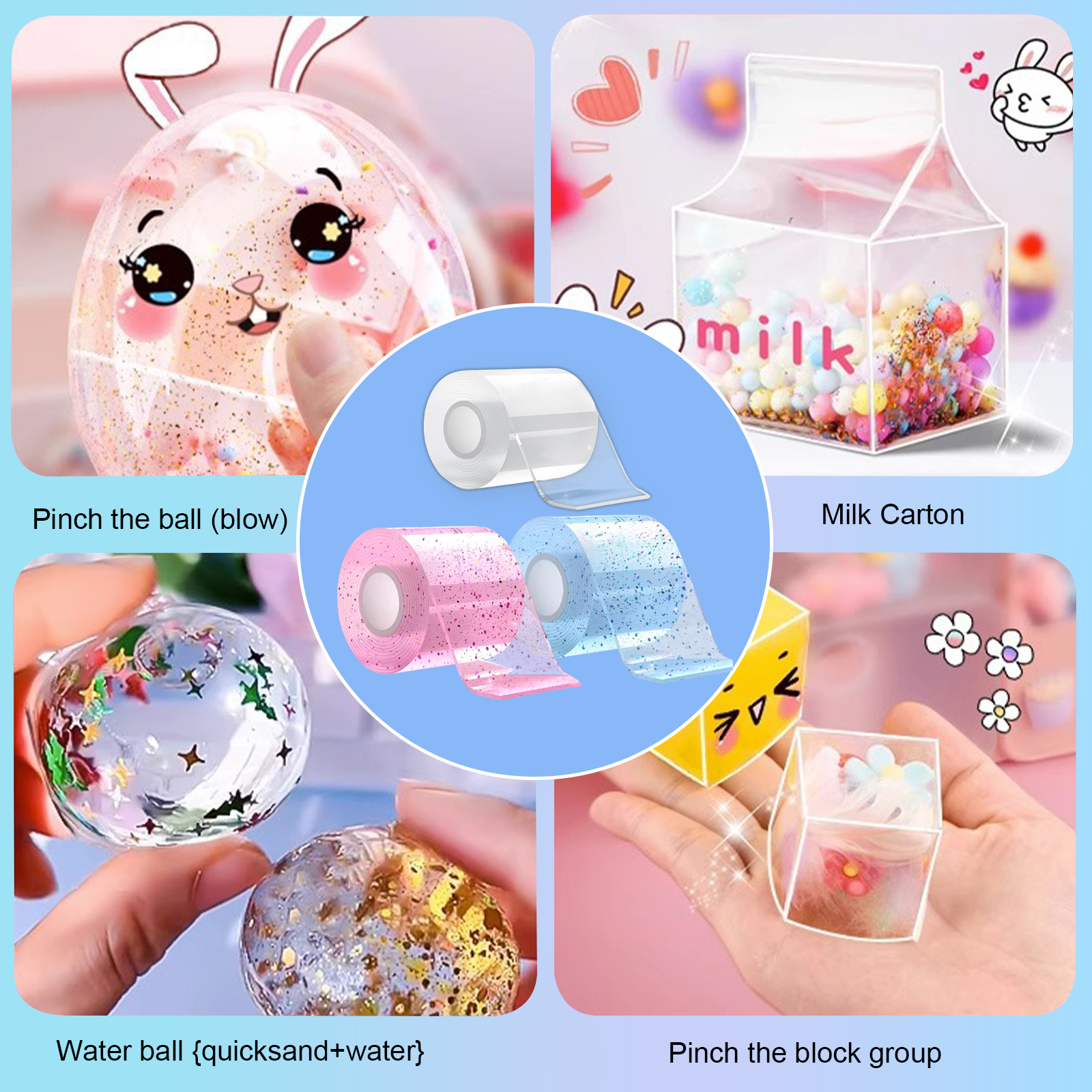 SG Nano Tape DIY Craft Kit Blow Bubble Decompression Nano Glue Handmade ...