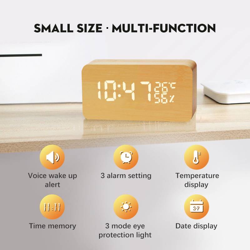 (SG) Led Alarm Clock Digital Light Battery Operated Table Clock Living ...