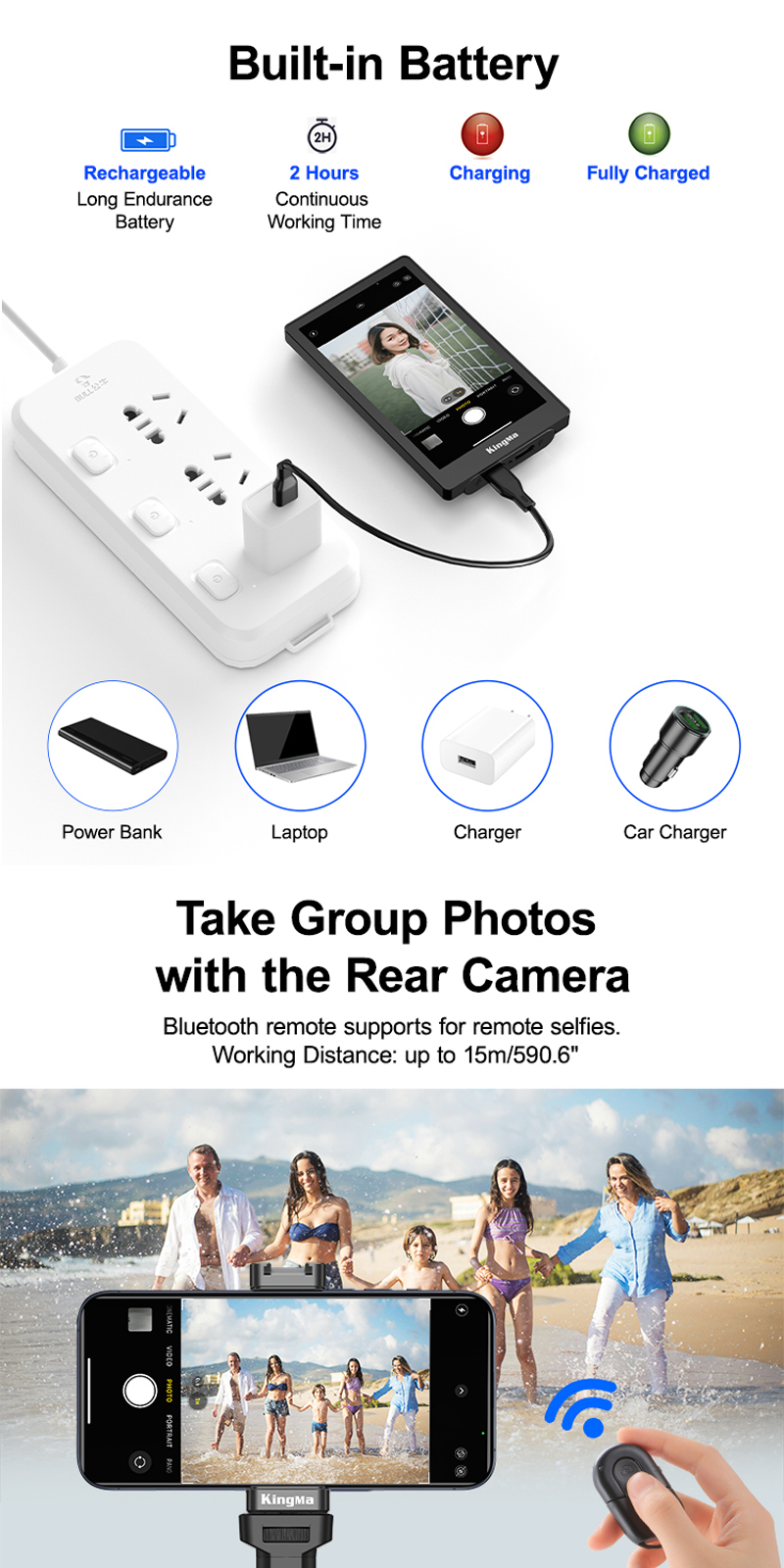 KingMa Selfie Wireless Monitor Screen Magnetic Vlogging PH01-Max Mount ...