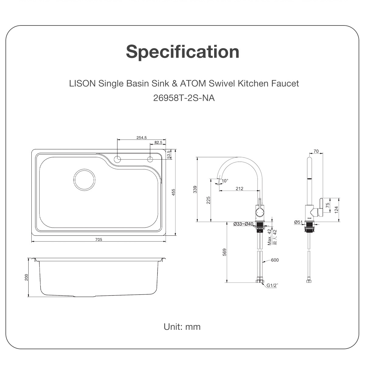 [Bundle] KOHLER Lison Kitchen Sink Top / Under-counter and Atom Kitchen ...