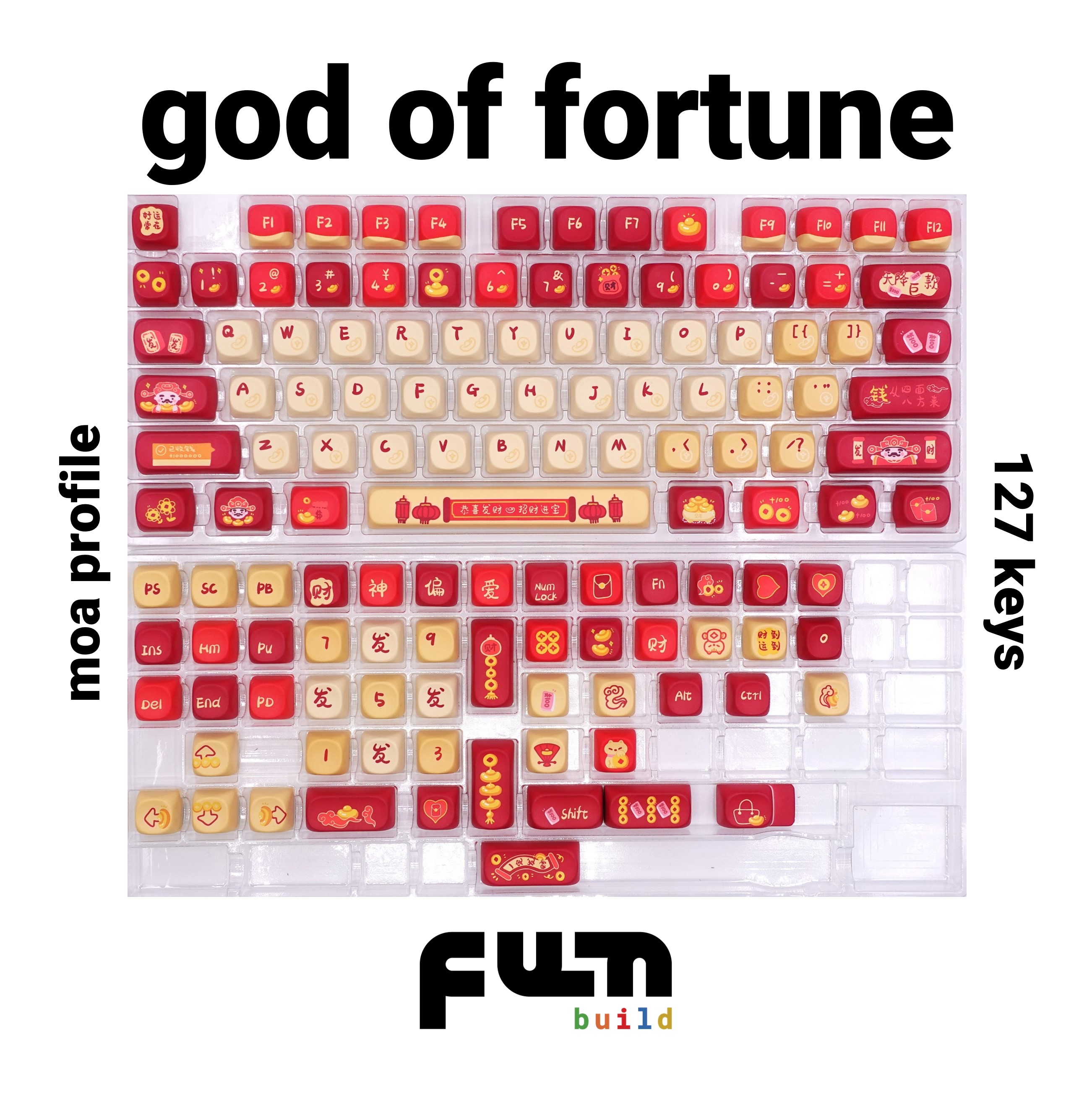 [GOD OF FORTUNE Keycaps][MOA Profile] Dye Sublimation Printed 127 Keys ...