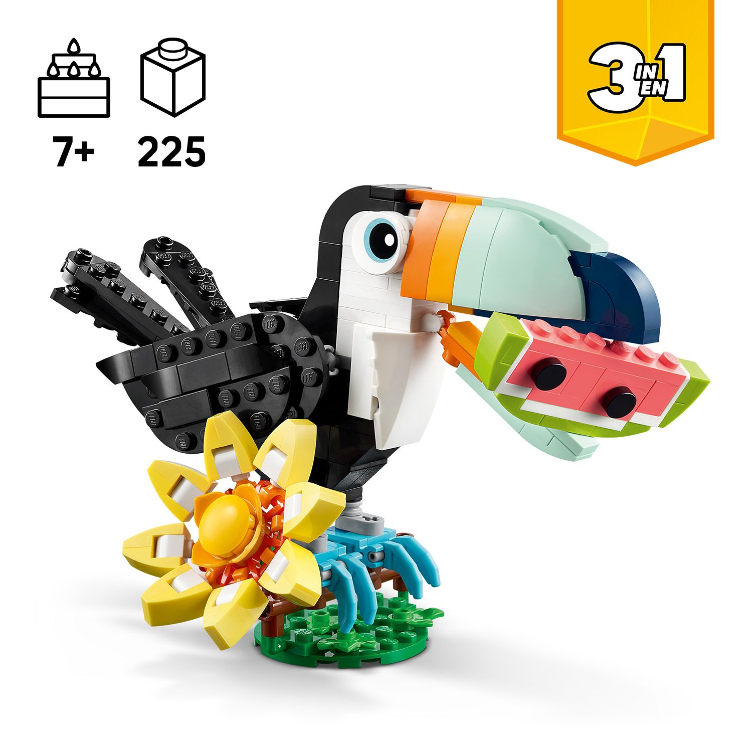 LEGO Creator 3in1 31173 Wild Animals: Tropical Toucan (225 Pieces ...