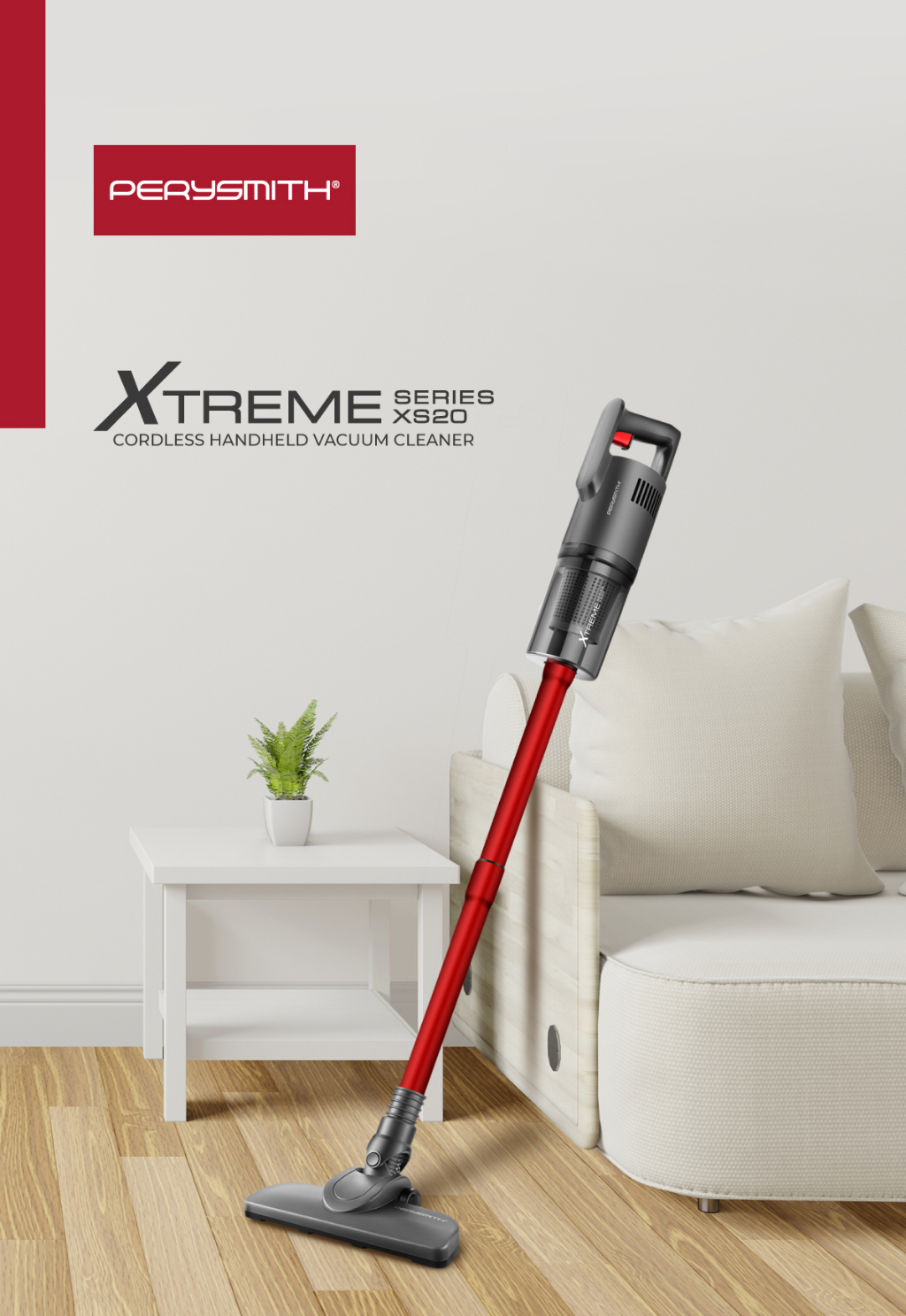 PerySmith Cordless Vacuum Cleaner With Mop Pad Behind | 18,000Pa | 1 ...