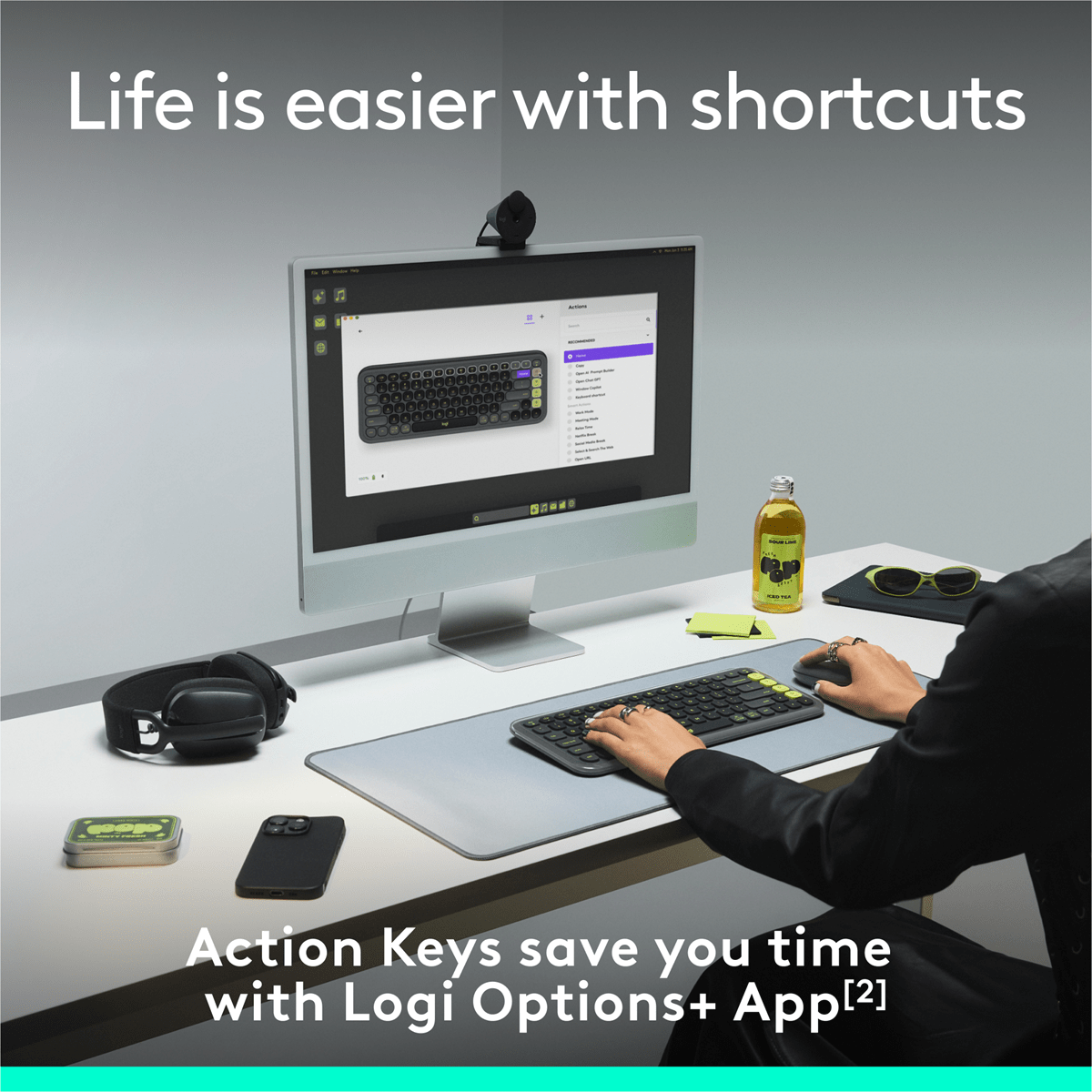 Logitech POP Icon Keys Wireless Bluetooth Keyboard, Comfy, Quiet Typing ...