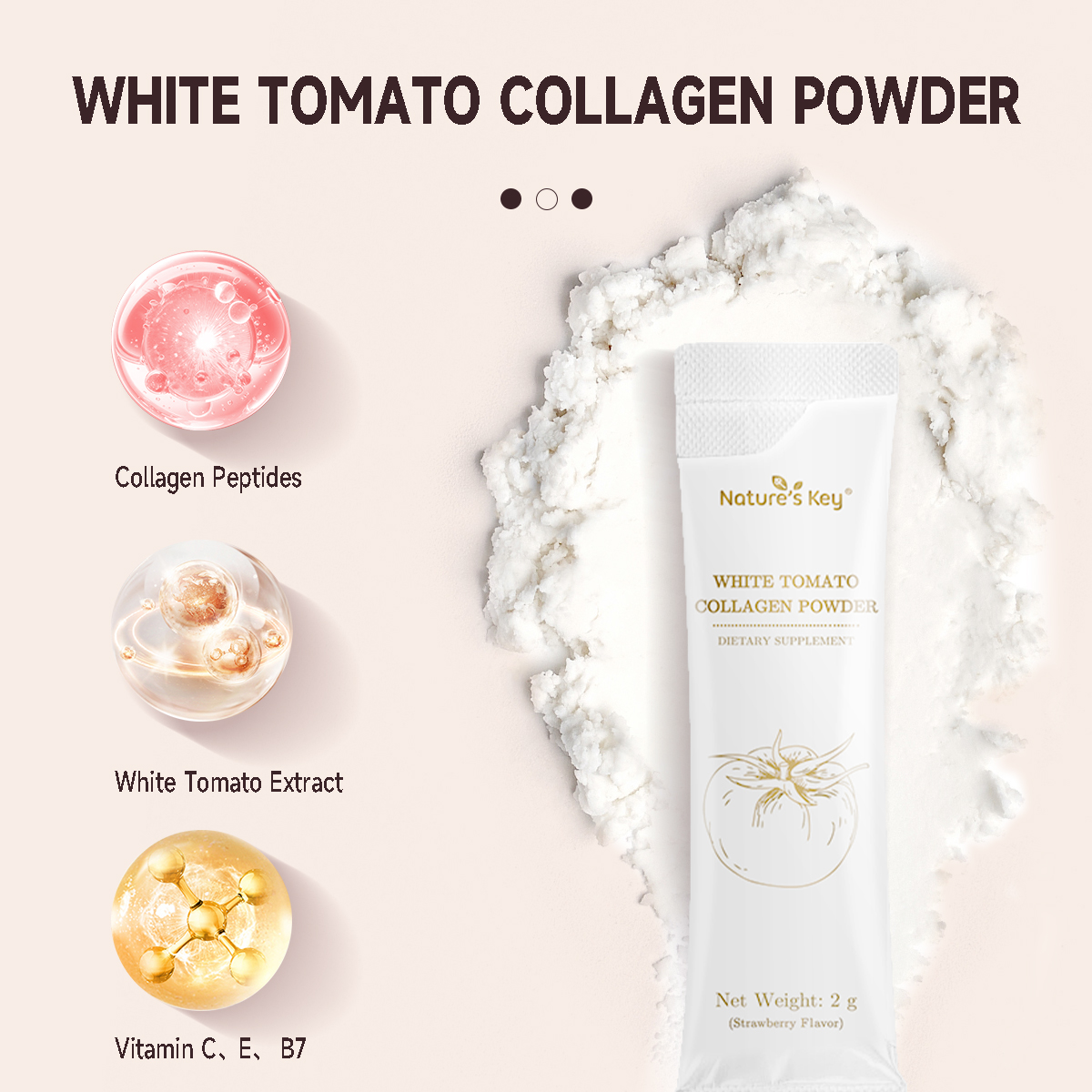 【3+1 Free】Nature's Key White Tomato Collagen Sachets Tomato Skin ...