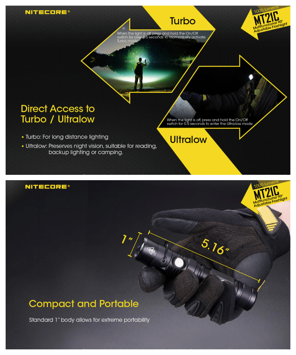 Nitecore MT21C Torchlight 1000 Lumens | Shopee Singapore