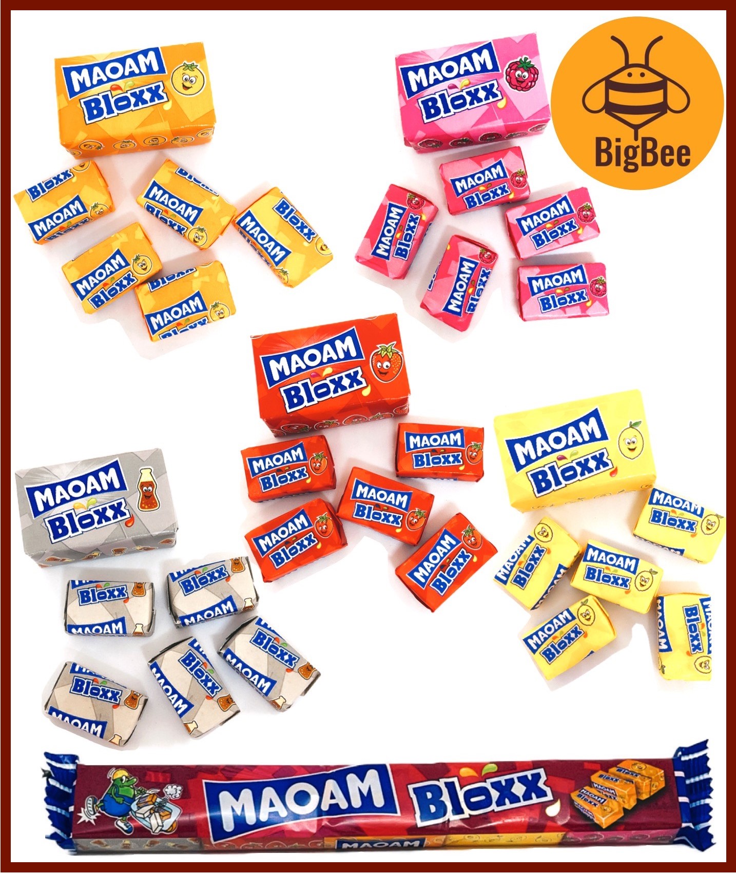 Maoam Bloxx Candy - 110g (5 Bloxx) Maoam Chewy Candy Cola, Lemon ...