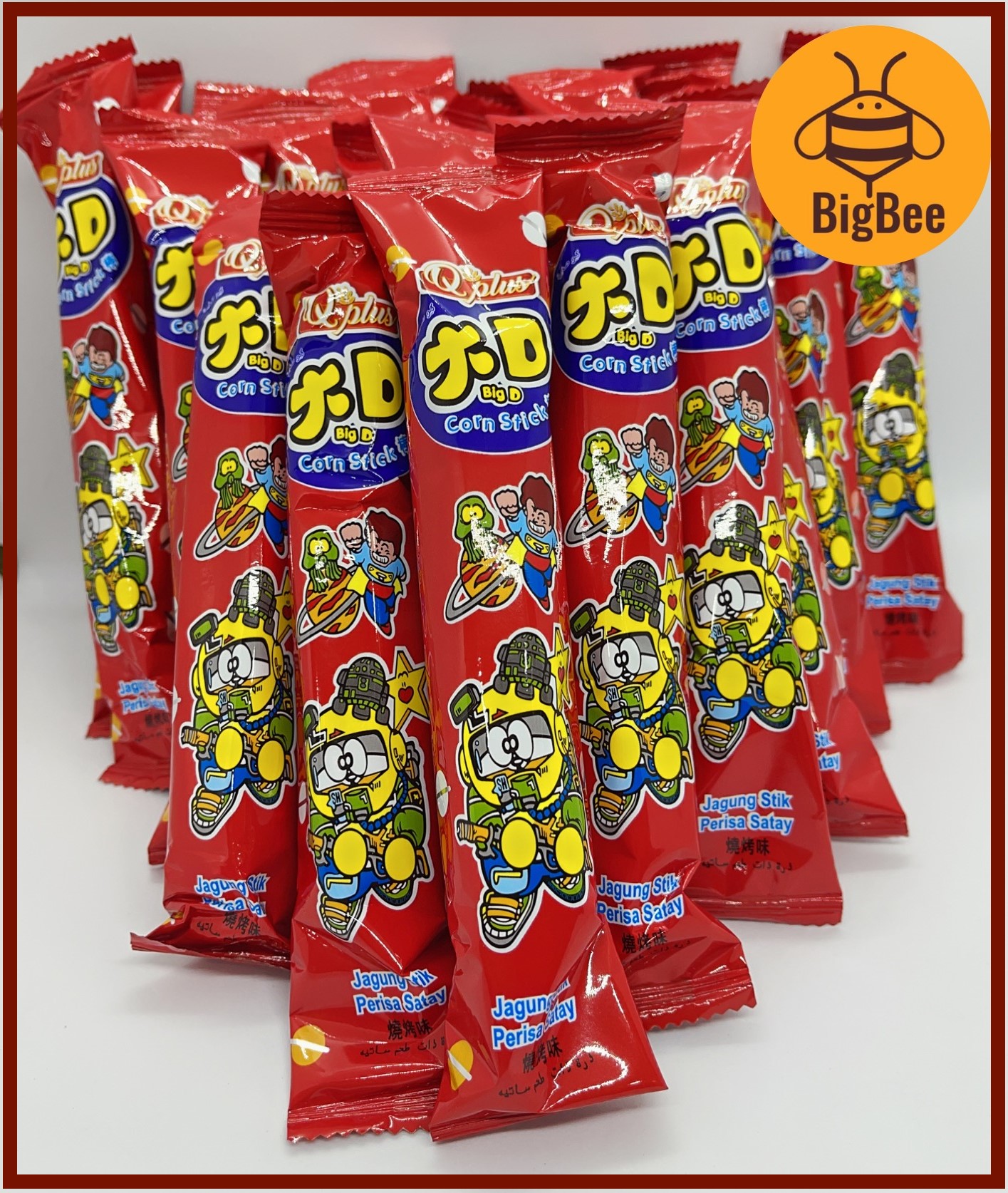 Q Plus Big D Corn Stick Satay - 6g x 20pkts (Halal) Jagung Stik Perisa ...