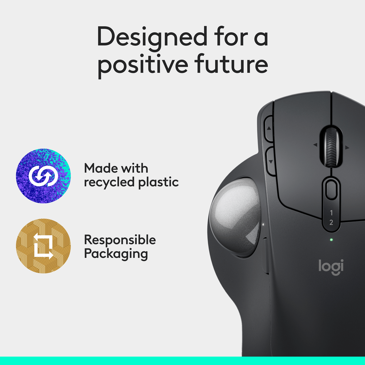 Logitech MX Ergo S Silent Wireless Bluetooth Trackball Mouse, Tilt for ...