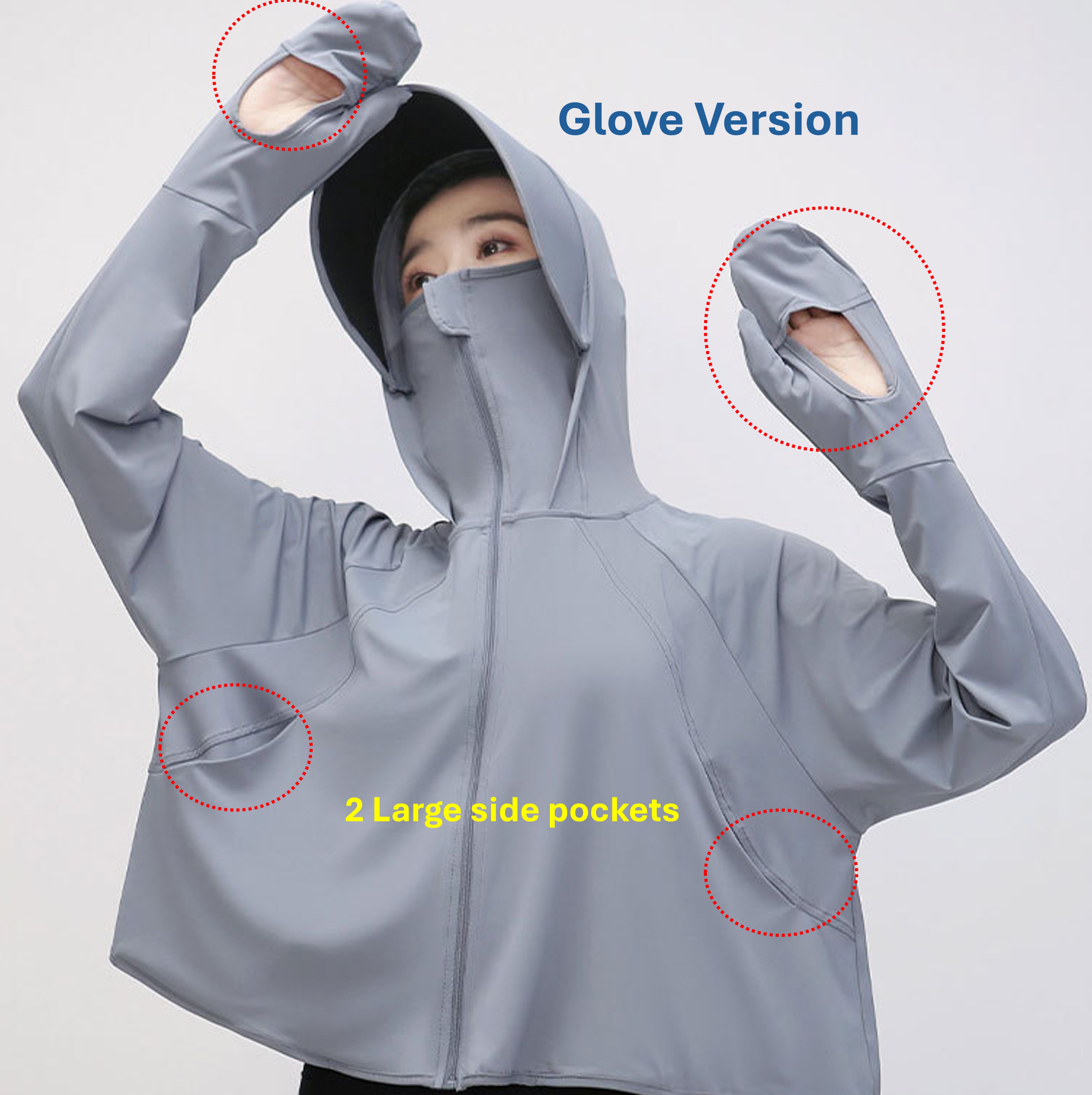 Trendy Ice-Silk UPF50 Sun Protection Woman Jacket Colourful Selection ...