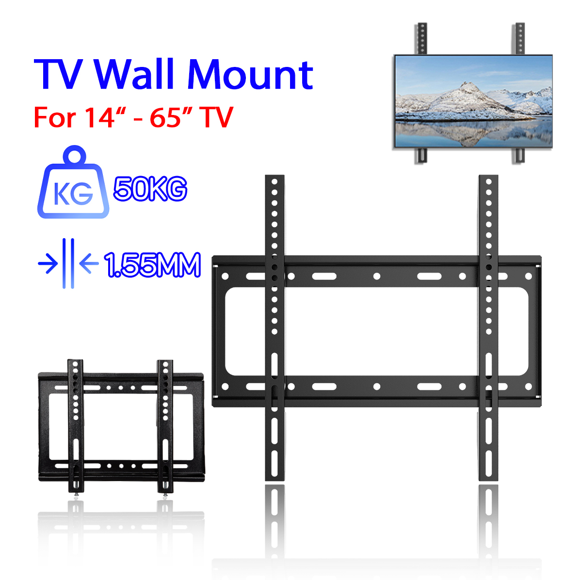 (SG STOCK) For 14-65 inch Universal Slim TV Wall Mount Fixed TV Bracket ...