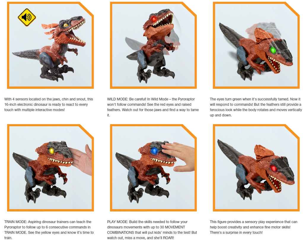 Jurassic World Dominion Uncaged Ultimate Pyroraptor interactive ...