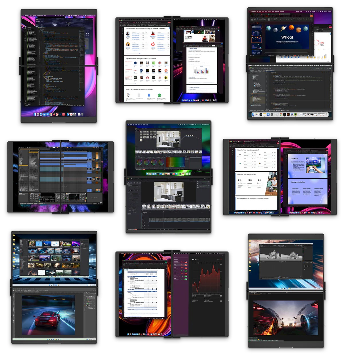 JSAUX FlipGo 16" Pro 2.5K Dual Screen Portable Monitor Laptop Screen ...