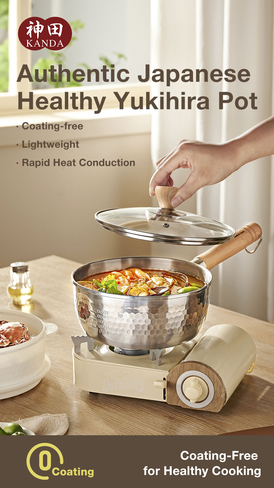 KANDA Yukihira Pot Saucepan With Lid 18CM 雪平锅 Milk Pot Small Pan 443 Stainless Steel | Shopee ...