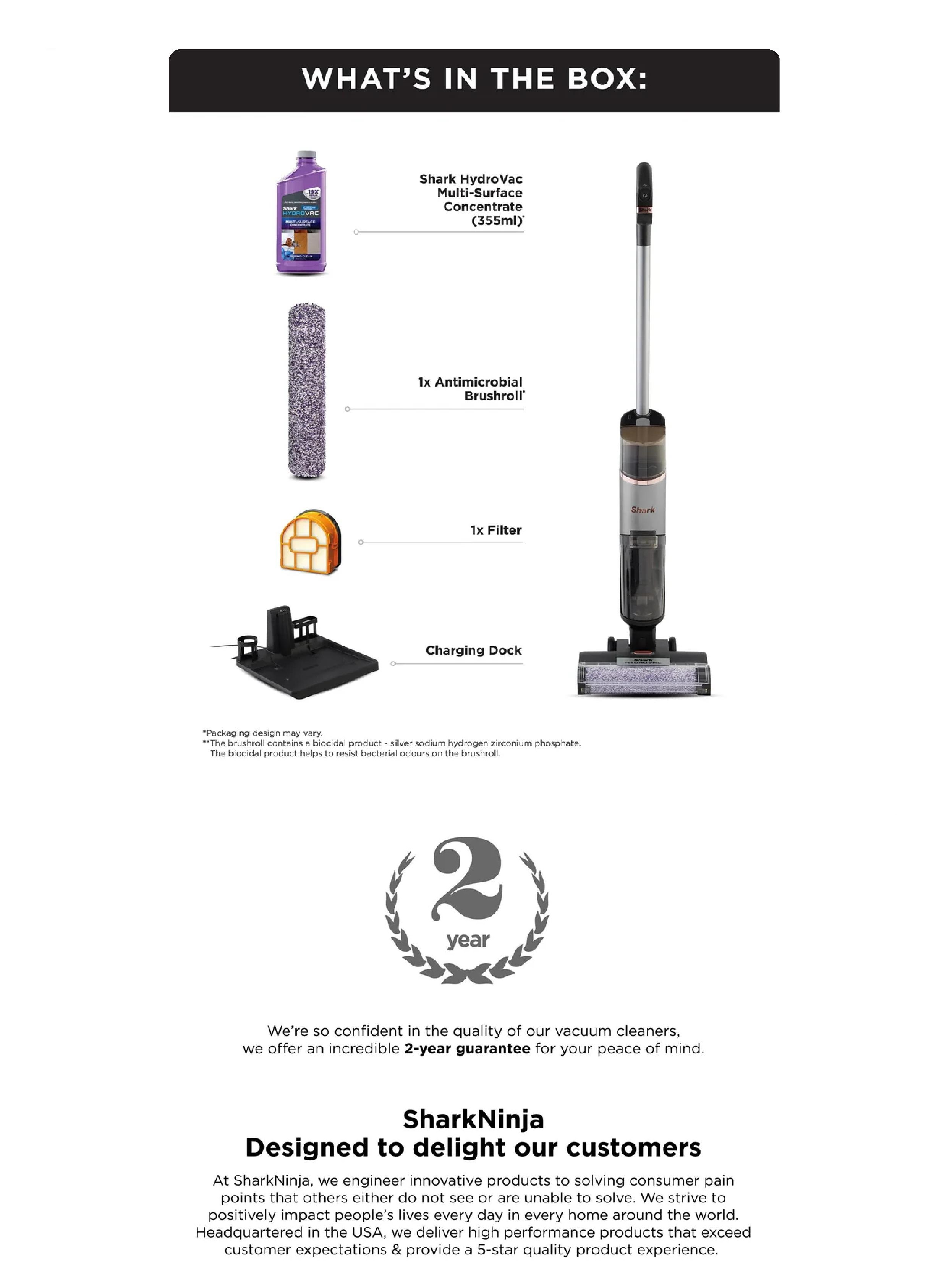 Shark WD210SM HydroVac 3-in-1 Cordless Wet & Dry Hard Floor Cleaner ...