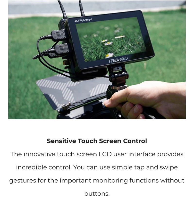 FEELWORLD F5 PROX 5.5 Inch 1600nit High Bright DSLR Camera Field ...