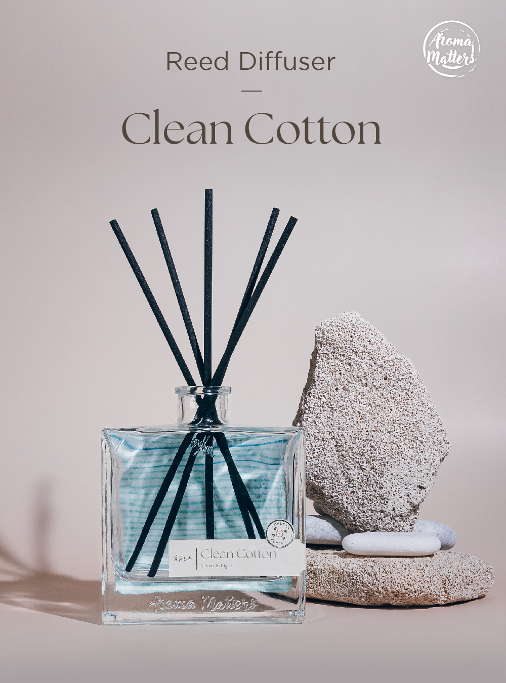 Aroma Matters Clean Cotton Reed Diffuser Made In Korea 120ml and 250ml ...