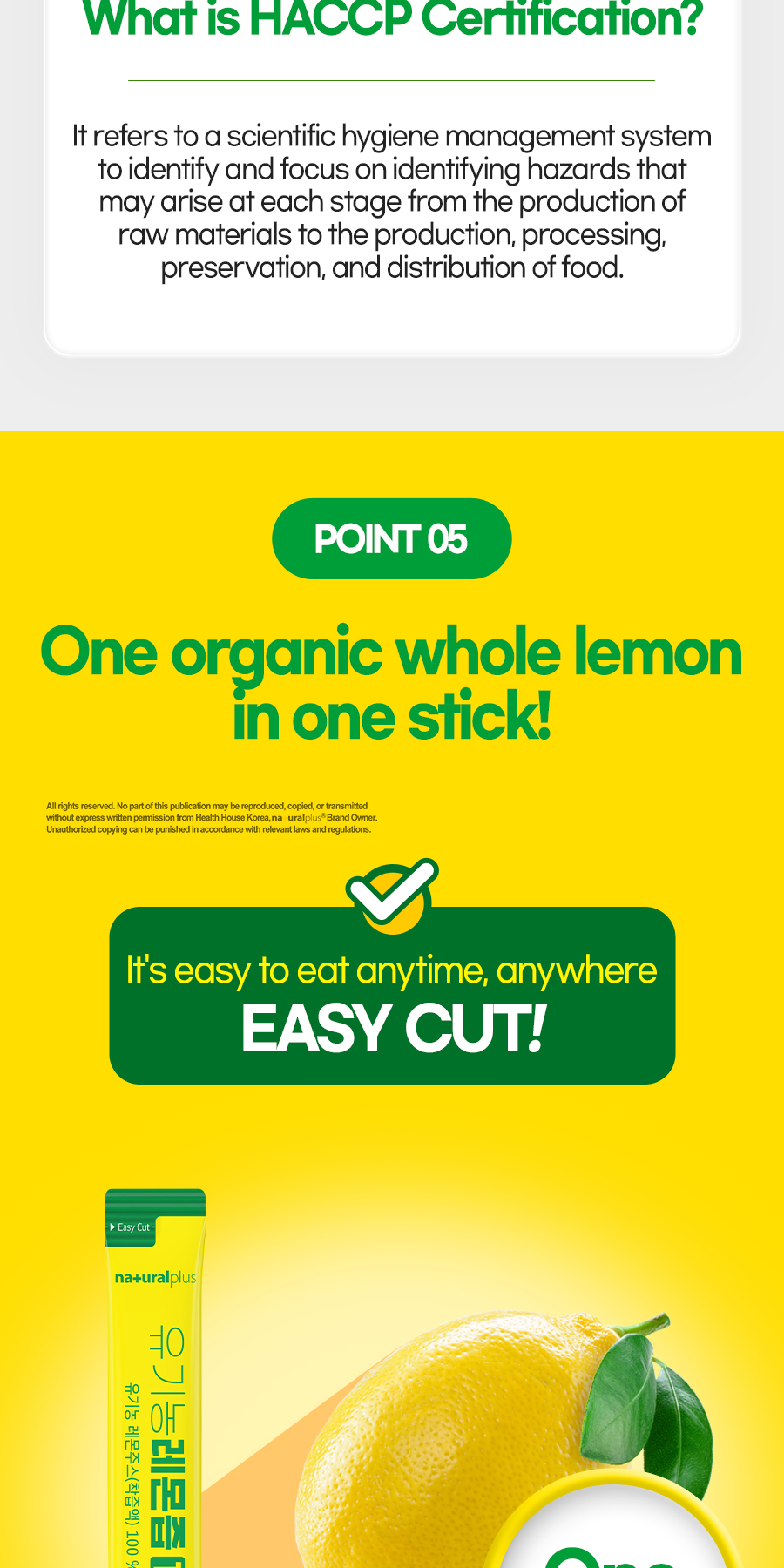 NATURALPLUS Korea Organic Lemon 100, Real, without any additives ...