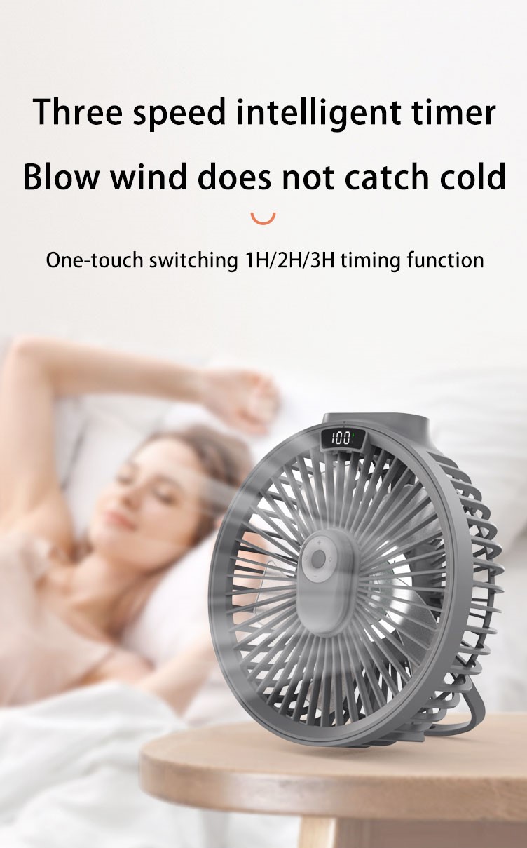 SMARTECK 2 IN 1 Remote Ceiling Fans 4000Mah Rechargeable Desk Fan Night ...