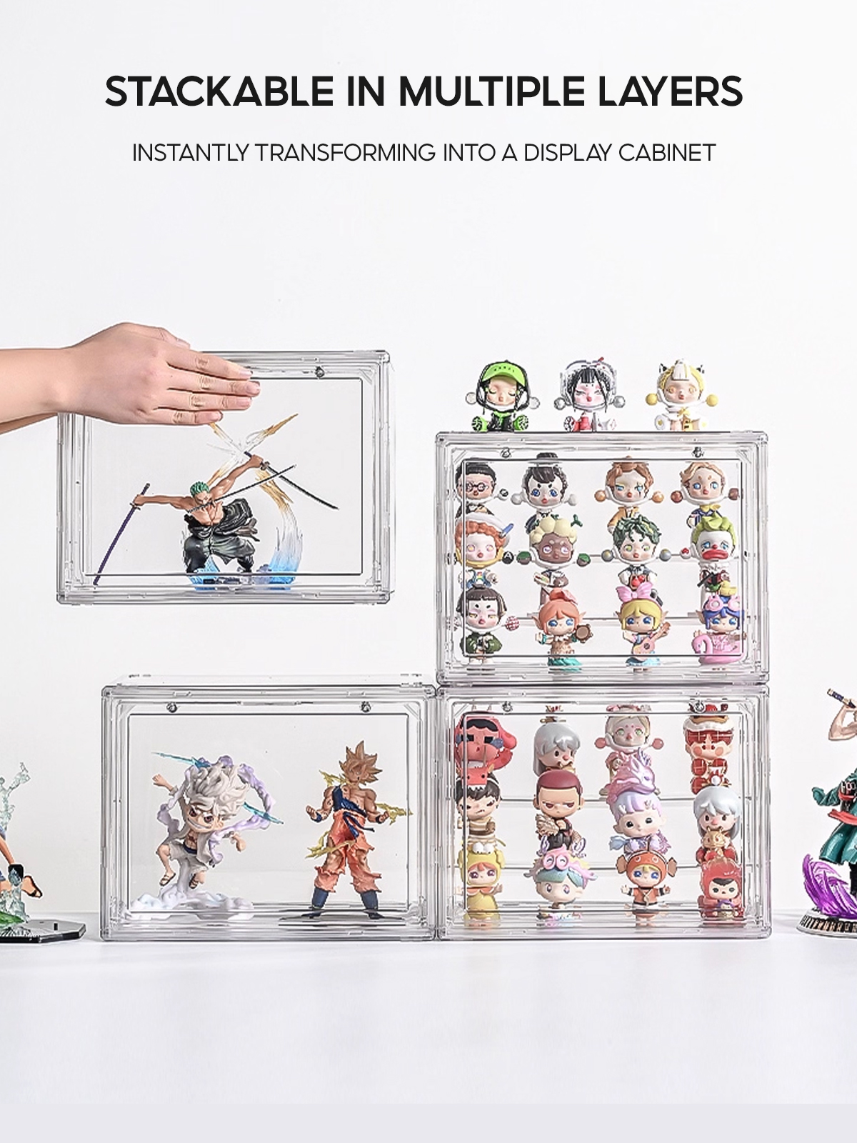 Popmart Acrylic Display Box With Removeable Shelves Magnetic Door ...