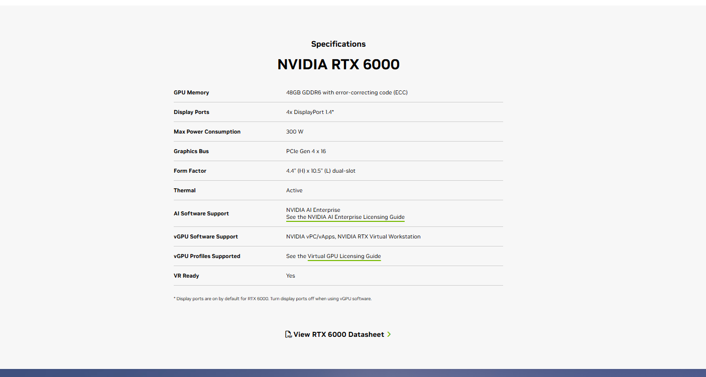 NVIDIA RTX 6000 ADA GEN ADA LOVELACE 48GB VRAM GDDR6 GRAPHICS CARD (3 ...