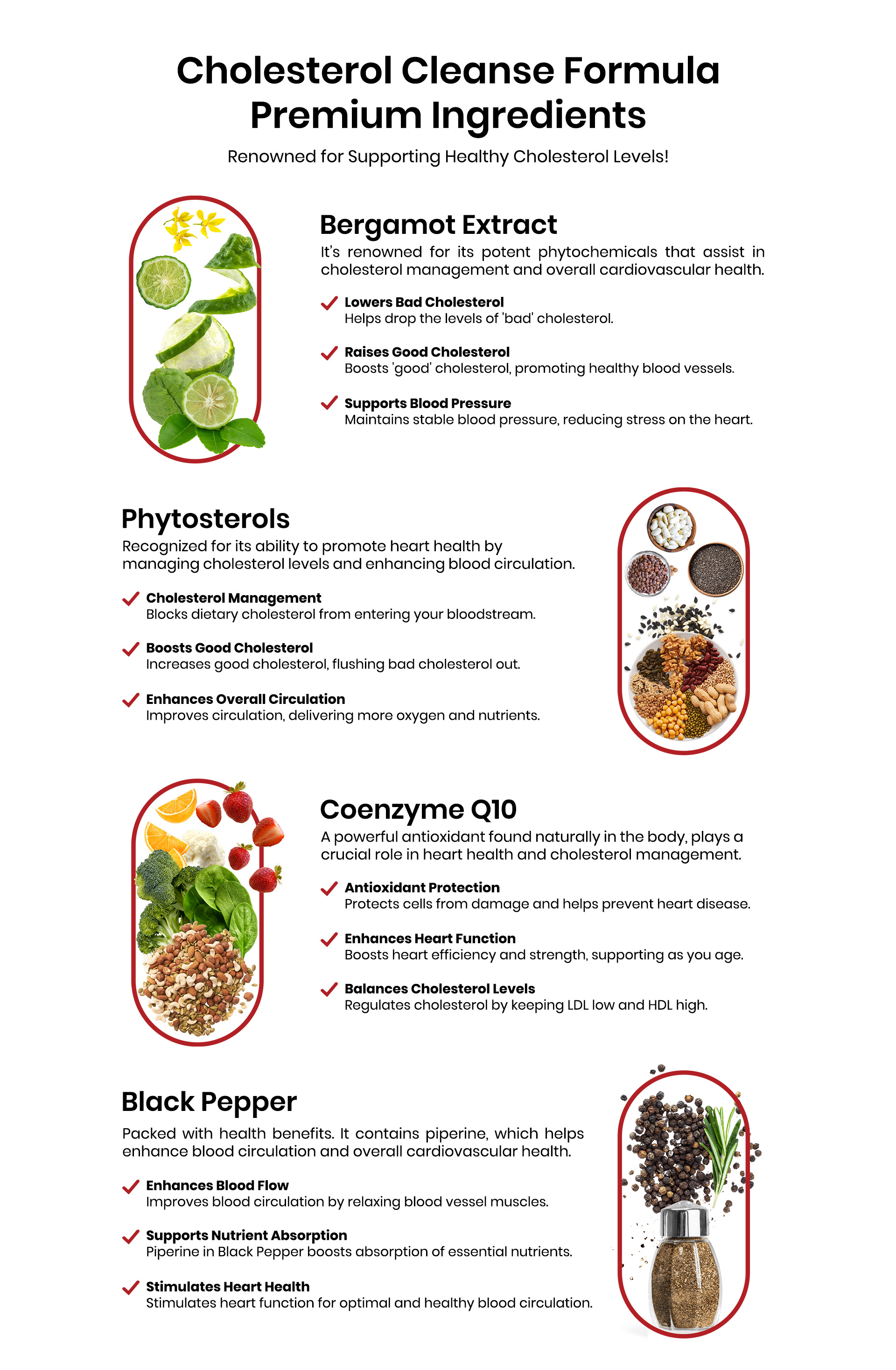Cholesterol Cleanse Formula, COQ10 & Black Pepper - Promotes Healthy ...