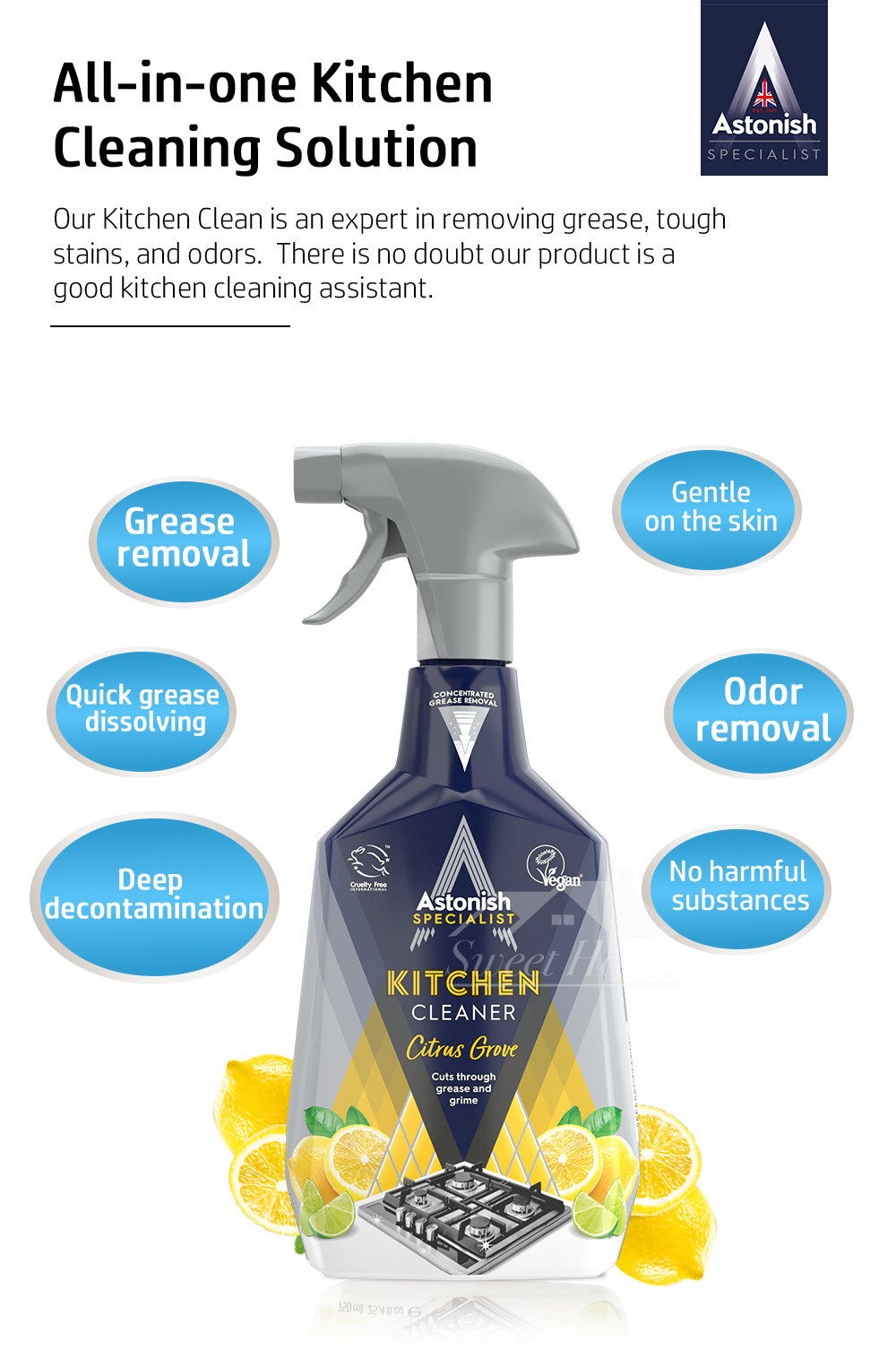 Astonish Specialist C6760 Kitchen Cleaner Citrus Grove 750ml | Shopee ...