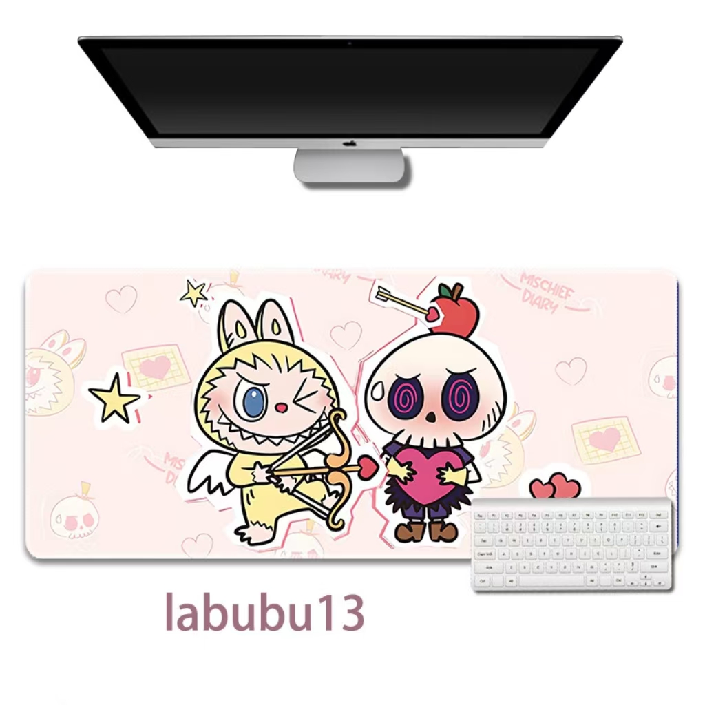 (SG Seller) Cute Cartoon Labubu Mouse Pad Super Large Computer Keyboard ...