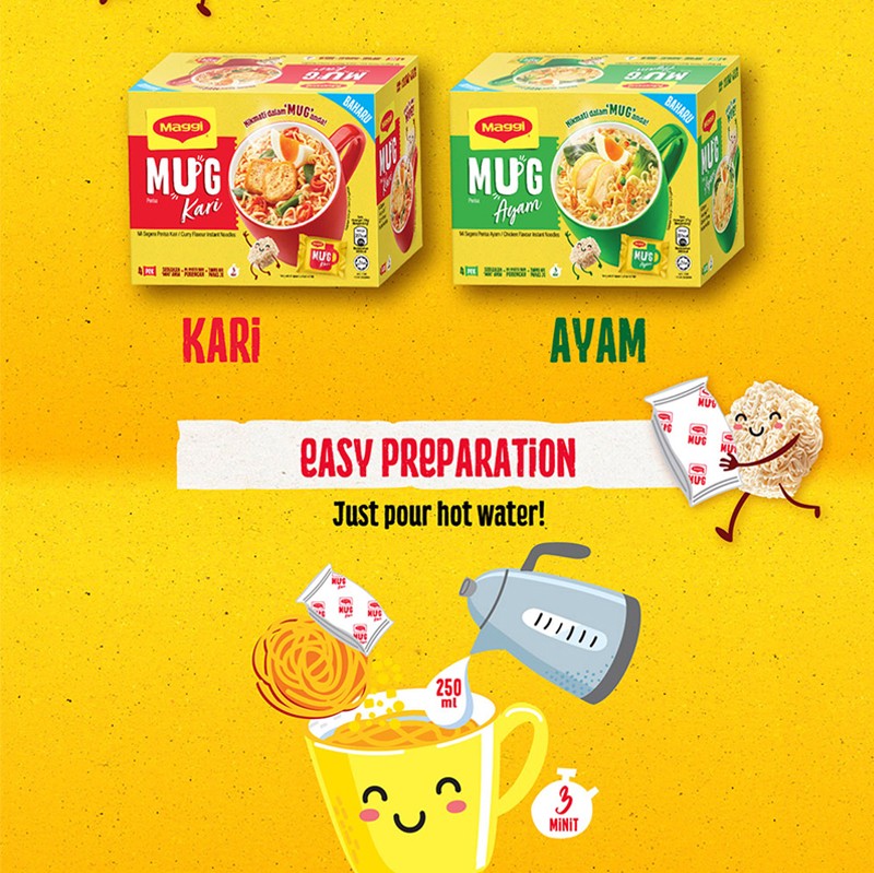 (1 Box = 4 Packs) Maggi Mug Instant Curry Noodle Chicken Noodle Cup ...