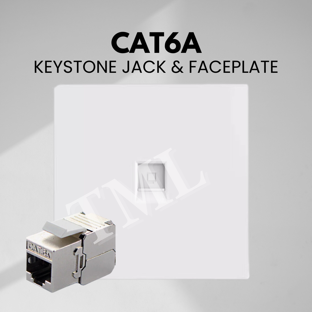 1port CAT6A CAT7 RJ45 Keystone Jack and Network Data Wall Socket Face ...