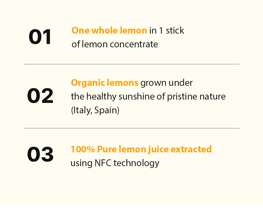 NUTRIONE NFC Lemon Juice 100% (No added water) 1 BOX (20g x 14sticks ...