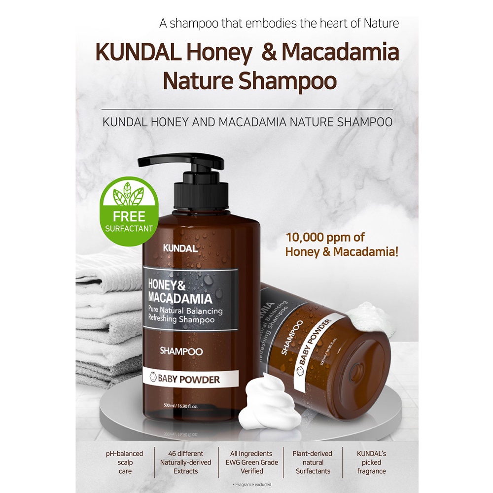 Kundal Honey & Macadamia Nature Shampoo, 500ml/400ml Refill Bag (24 Types) | Shopee Singapore