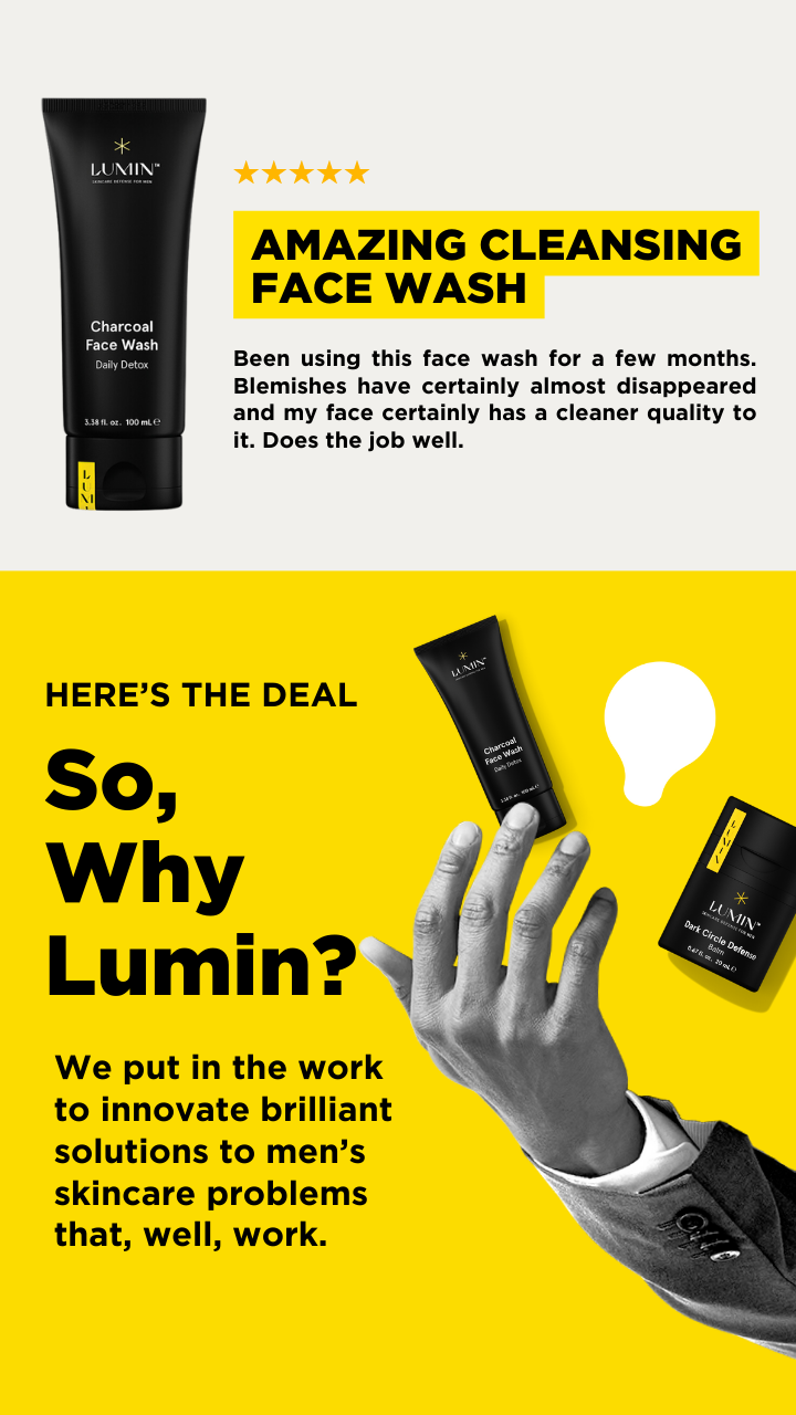 LUMIN | Men’s Charcoal Face Wash Daily Detox | Unclog Pores of Oil ...