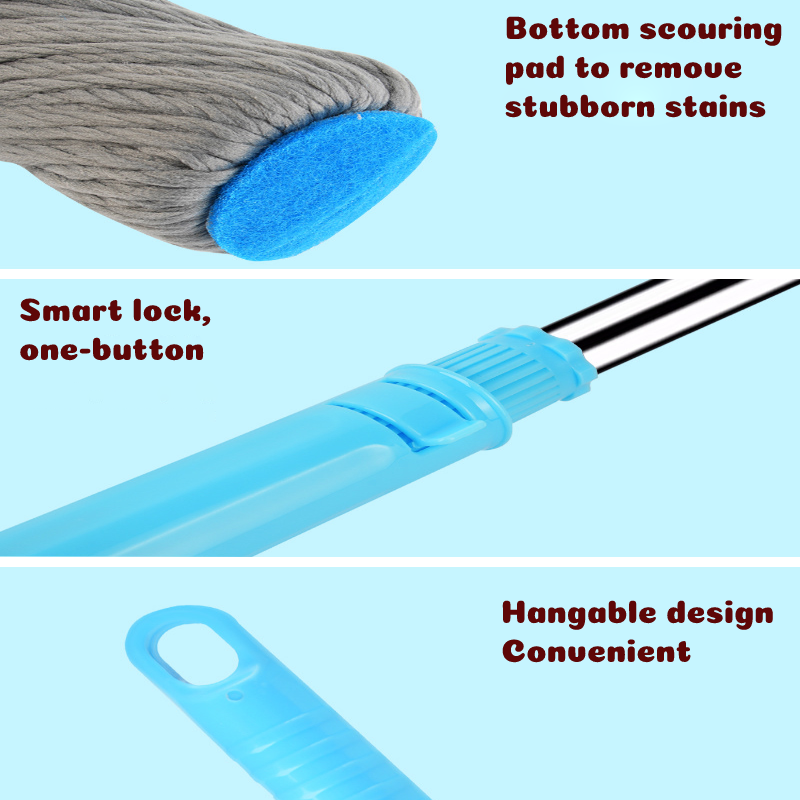 Self-Wringing Telescopic Mop Twist Drying Mop Extendable Floor Cleaning ...