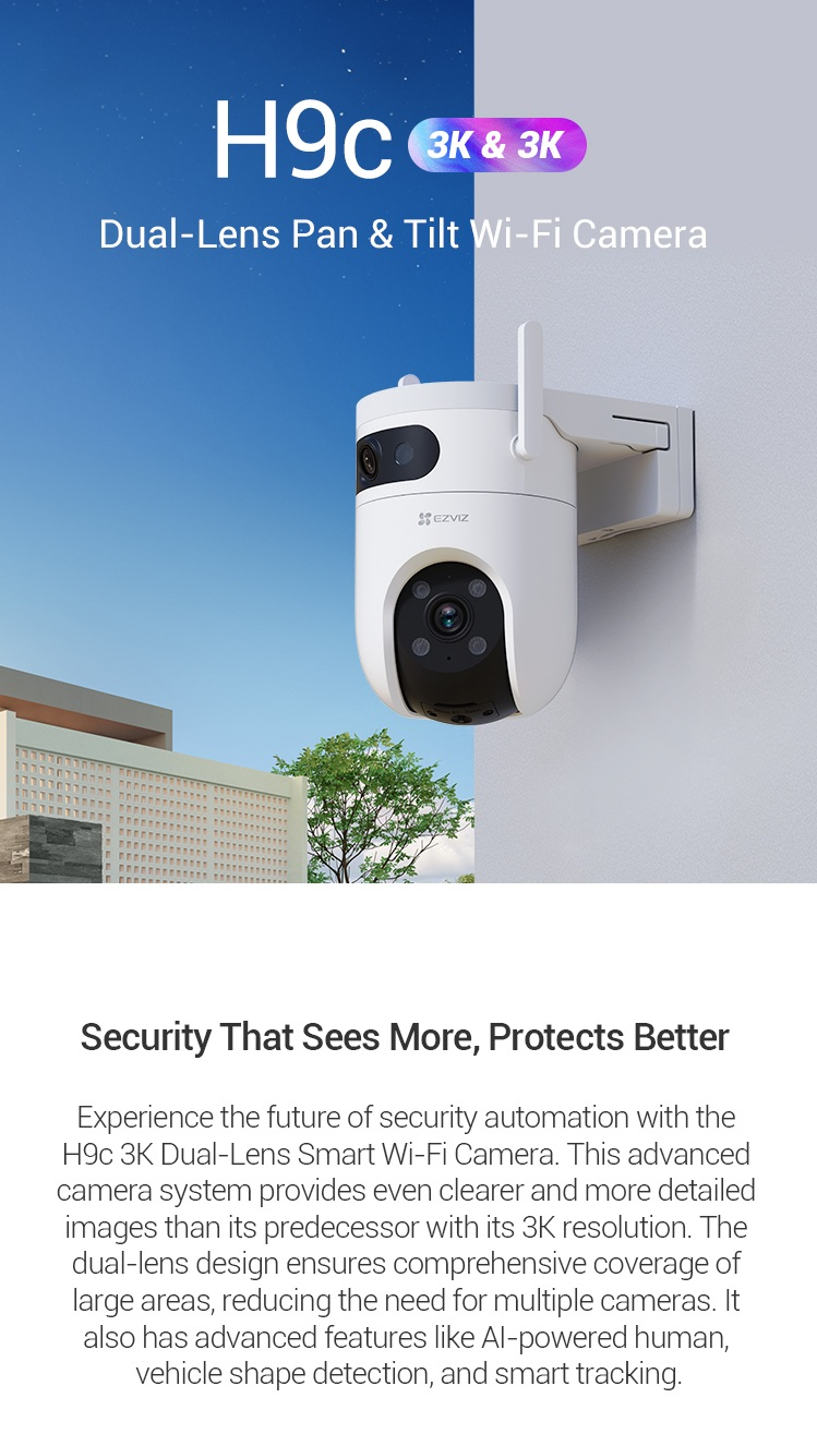 EZVIZ H9c Dual Lens 3K / 2K Dual-Lens Pan & Tilt Wi-Fi Camera | Shopee ...