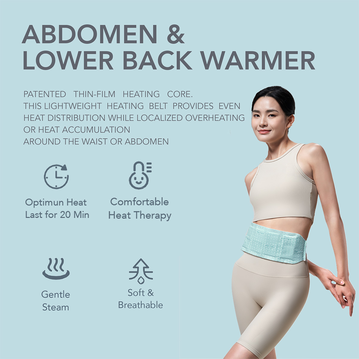 Epitex Lower back & Abdomen Warmer Heat Pad - Comfortable Heat Therapy ...