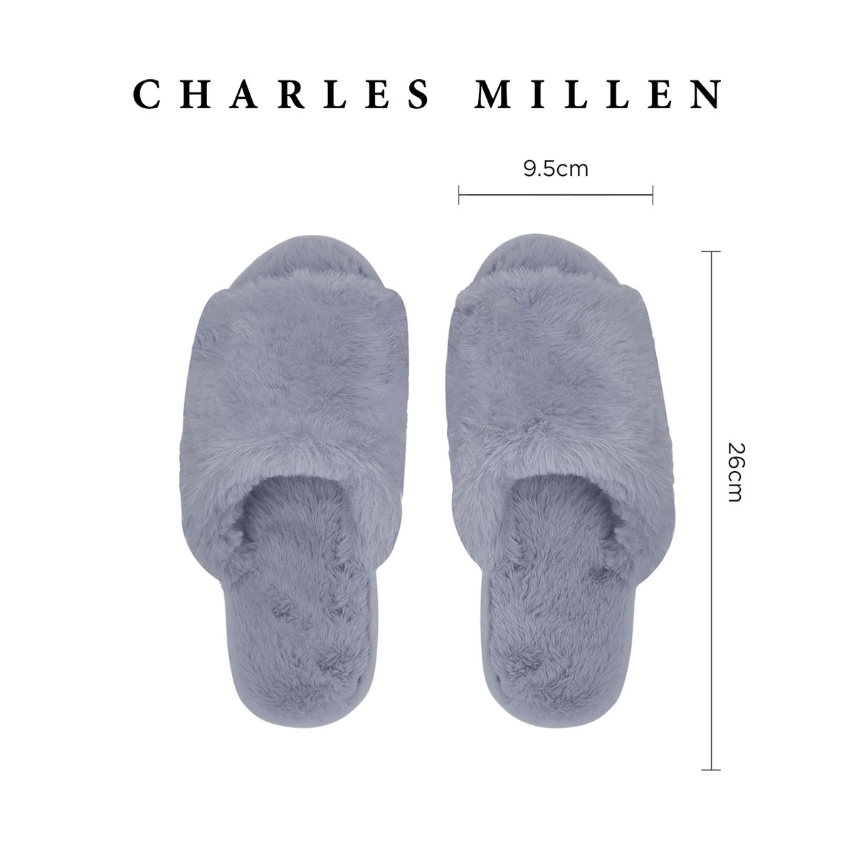 (2 Pairs Ladies Bedroom Slippers) Charles Millen GABY FLUFFY FUR ...