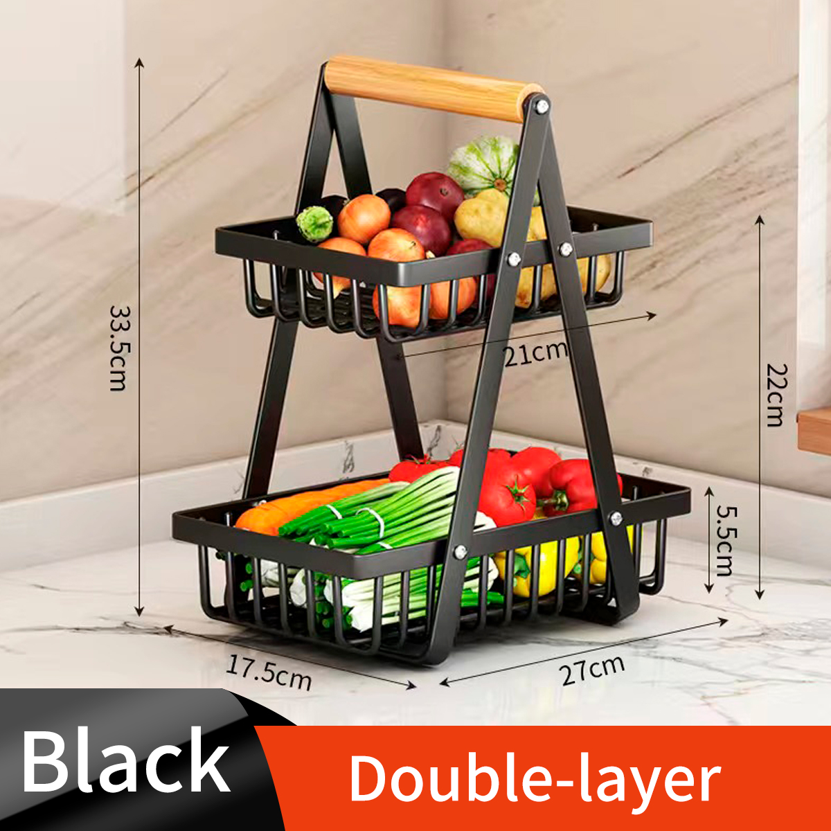 【HM】SG STOCK 2/3 Tier Onion Rack Fruit Basket Vegetable Storage Kitchen ...