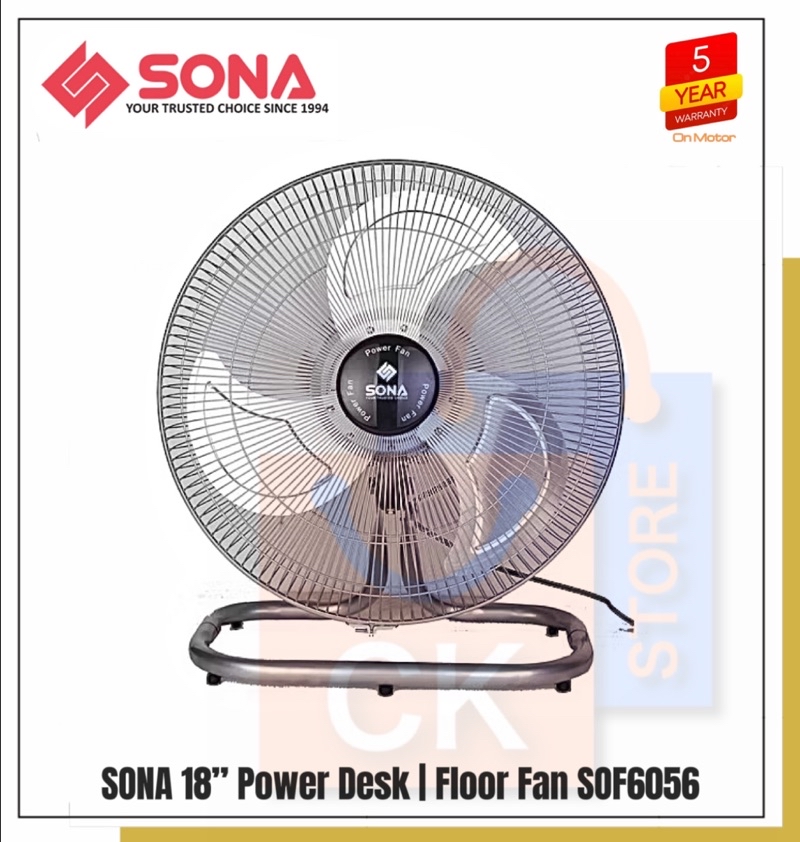 Sona 18” Power Desk/Floor Fan SOF6056 | SOF 6056 (5 Years Motor Warranty) | Shopee Singapore