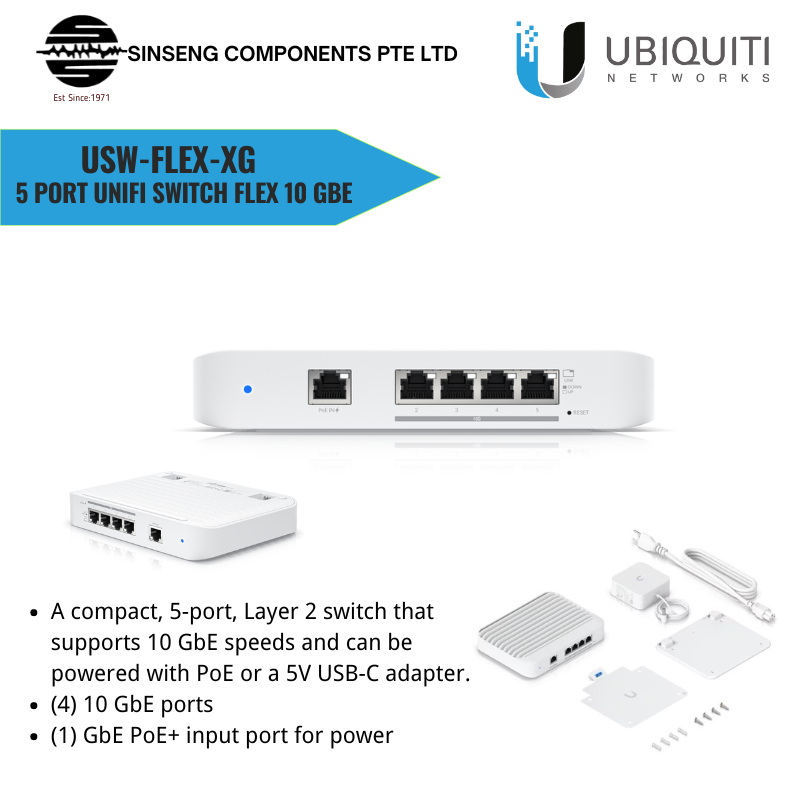 Ubiquiti UniFi 10G Network Switch 5 Port Switch Flex 10GbE [Model:USW ...