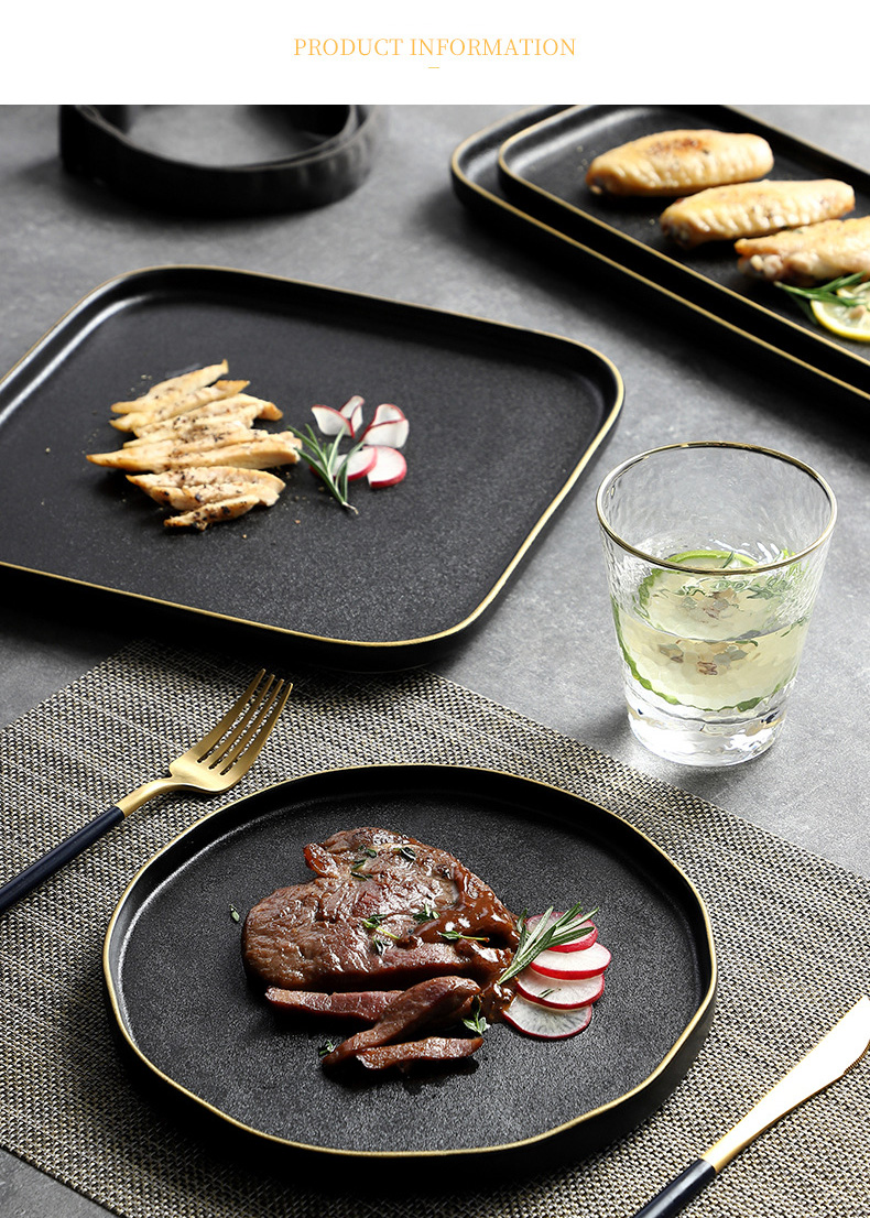 【SG】 Ceramic Dinner Plate Creative Steak Western Sushi Snack Plate Flat ...