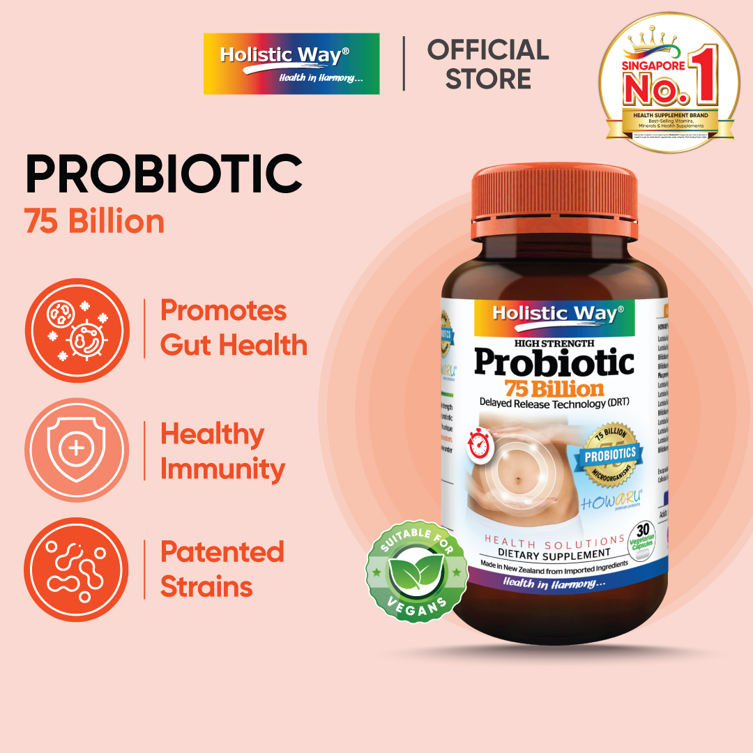 [Bundle of 4] Holistic Way High Strength Probiotic 75 Billion - 30 Veg ...