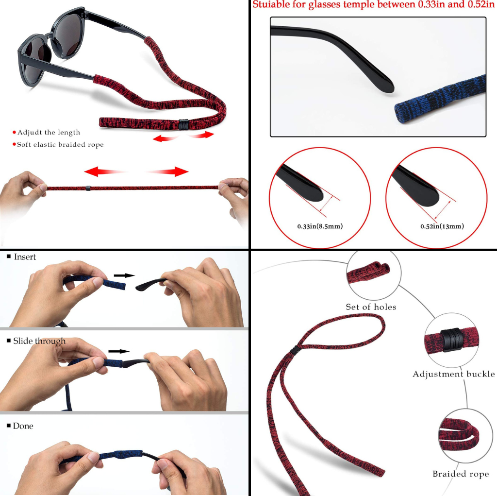 💥Buy 2 FREE 1 Strap💥 Spectacle Strap Adjustable Glasses Chain For ...