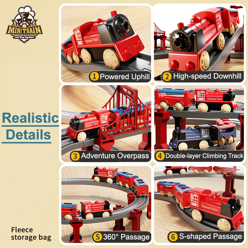 【SG Stock】 Electric Rail Train Track DIY Assembling Play Set Rail Car ...