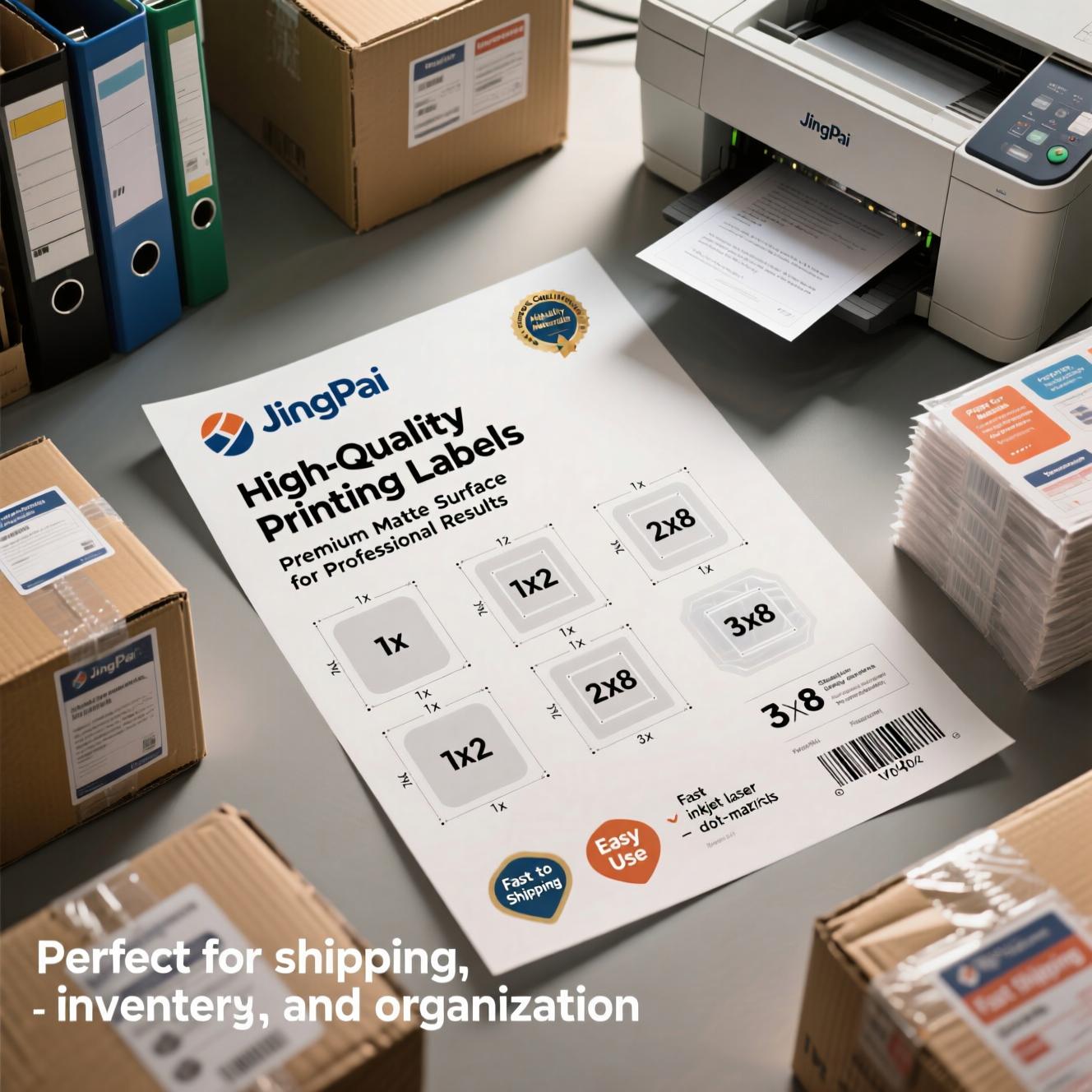 [100 Sheets] A4 1x1/1x2/2x2/3x8 Self adhesive printing label , 70x37 ...