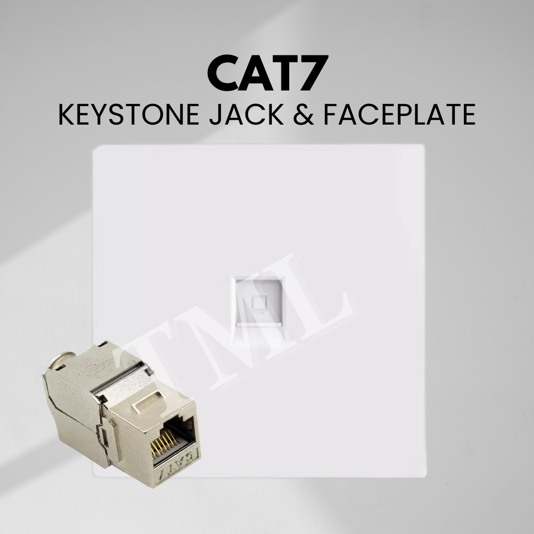 1port CAT6A CAT7 RJ45 Keystone Jack and Network Data Wall Socket Face ...