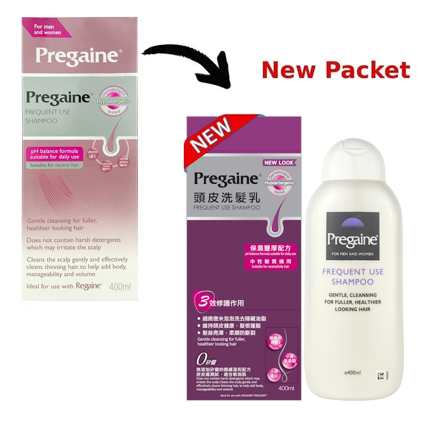 PREGAINE Frequent Use Thinning Hair Care Shampoo Silicone Free 400ml ...