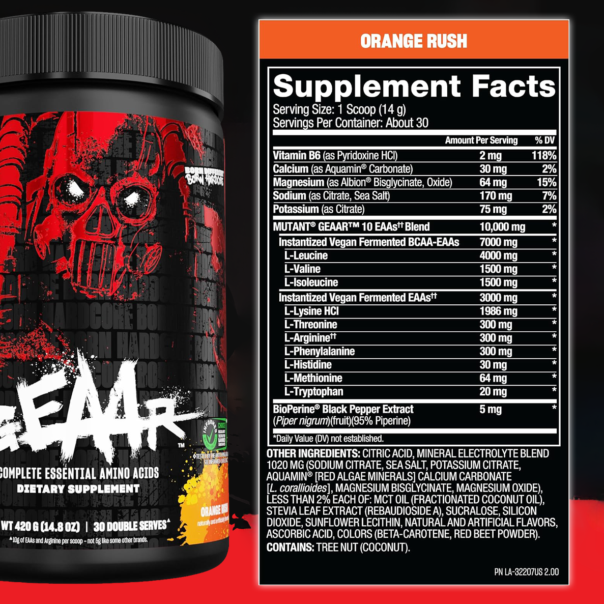 Mutant GEAAR, Electrolytes, BCAA supplement, EAA, Amino Acid, Muscle ...